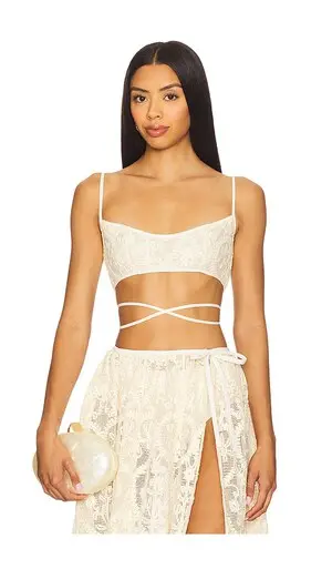 SAU LEE Amare Bralette In Cream - Vanilla Cream