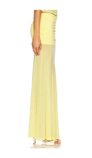 RUNAWAY THE LABEL Meila Maxi Skirt - Lemon