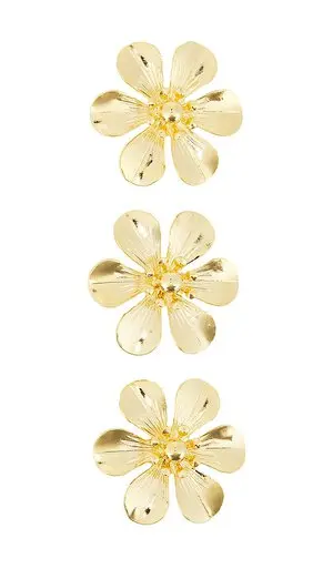 LELET NY Flora Metallic Clip Set - Gold