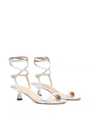STUART WEITZMAN Wrap Ankle-strap Sandals - Silver