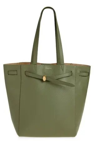 Veronica Beard Dash Leather Tote - Stone Army