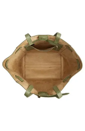 Veronica Beard Dash Leather Tote - Stone Army