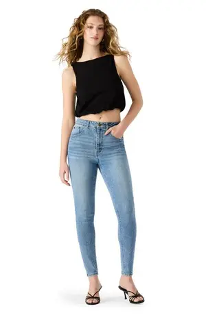 Steve Madden Alta Bubble Hem Cotton Crop Tank - Black
