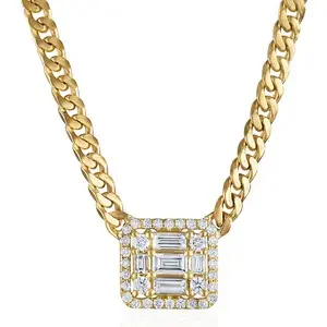 MINDI MOND Halo Cube Diamond Chain Necklace - 18k Yellow Gold