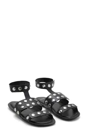 Mango Studded Ankle Strap Sandal