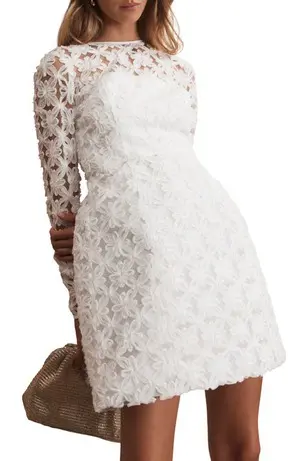 Mint Velvet Lace Hourglass Mini Dress - Ivory