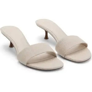 Mango Kitten Heel Sandal - Beige