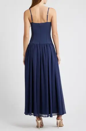 HUTCH Bustier Drop Waist Gown