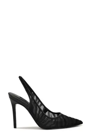 Nine West Feather Pointed Toe Slingback Pumps - Black