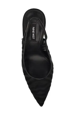 Nine West Feather Pointed Toe Slingback Pumps - Black