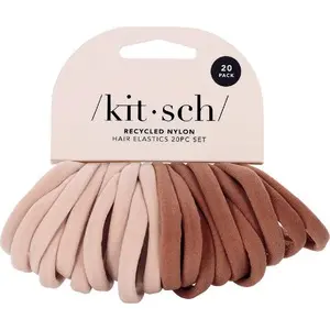 KITSCH Recycled Nylon Ponytail Holders 20-pack - Blush