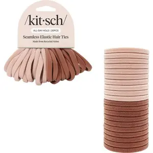 KITSCH Recycled Nylon Ponytail Holders 20-pack - Blush