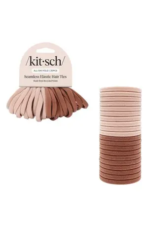 KITSCH Recycled Nylon Ponytail Holders 20-pack - Blush