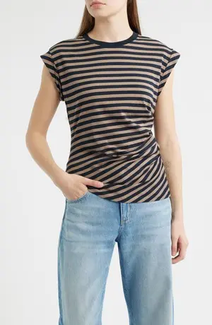 BOSS Epka Stripe Cotton Muscle T-shirt - Open Misc