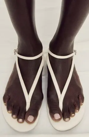 Mango Leather Strap Sandal