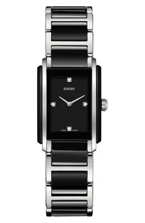 RADO Integral Diamonds Bracelet Watch - Silver/black