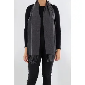 La Fiorentina Scarf With Fringe - Grey