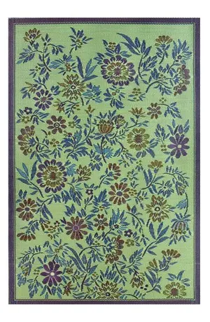 MAD MATS Wildflowers Eggplant Rug - Green And Blue