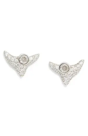Collina Strada Trigon Crystal Stud Earrings - Crystal Clear