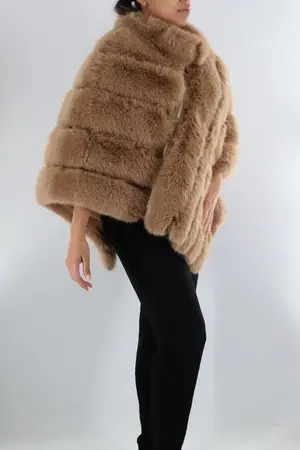 La Fiorentina Faux Fur Poncho