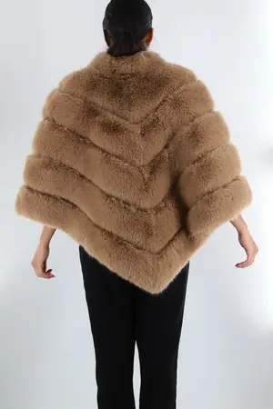 La Fiorentina Faux Fur Poncho
