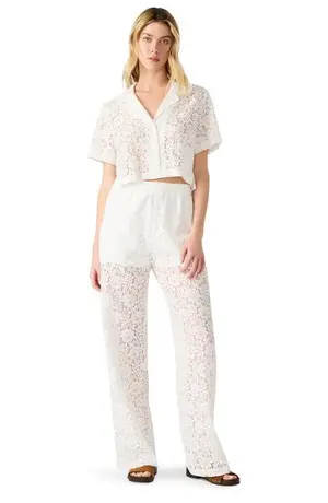 Steve Madden Sandra Lace Crop Button-up Shirt