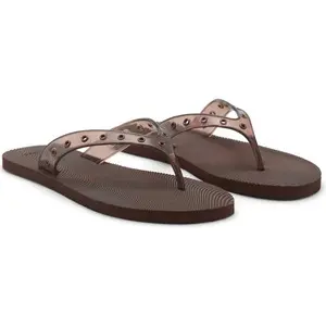 Mango Grommet-embellished Flip-flops - Chocolate