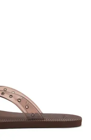 Mango Grommet-embellished Flip-flops