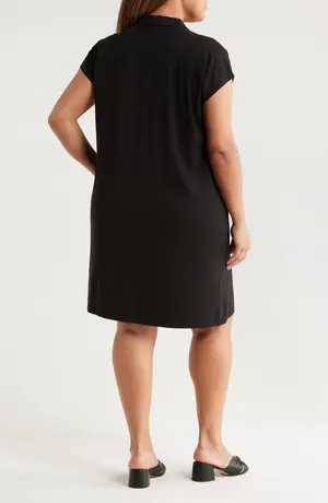 Eileen Fisher Johnny Collar Jersey Dress