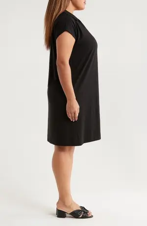 Eileen Fisher Johnny Collar Jersey Dress