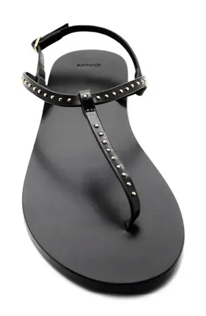 Mango Studded Slingback Sandal - Black