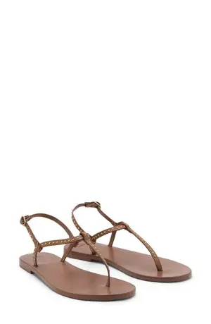 Mango Studded Slingback Sandal - Leather
