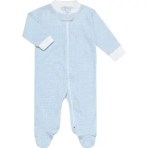 NELLAPIMA Gingham Zipper Footie - Blue