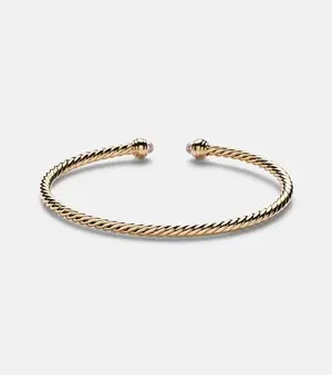 David Yurman Cablespira® Flex 18kt Cuff Bracelet With Freshwater Pearls And Diamonds - Gold