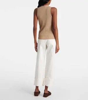 Max Mara Bimba Cotton-blend Crêpe Vest - Beige