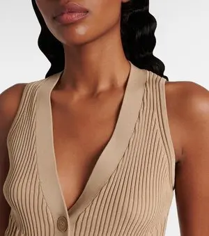 Max Mara Bimba Cotton-blend Crêpe Vest - Beige