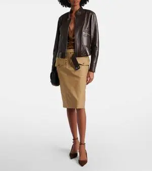TOM FORD Padlock Suede Slingback Pumps