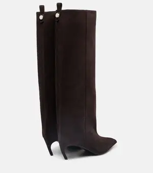 Attico Lea 65 Suede Knee-high Boots - Brown