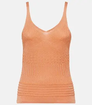 Missoni Ribbed Metallic Tank Top - Orange