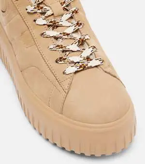 Hogan H-stripes Shearling-lined Suede Sneakers