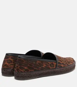TOM FORD Leopard-print Suede Espadrilles - Brown