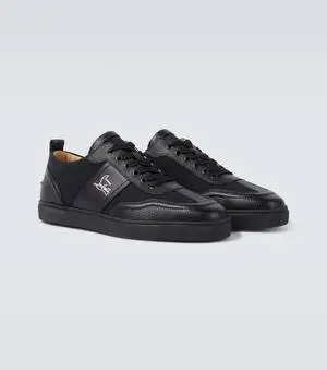 CHRISTIAN LOUBOUTIN Retero Logo Leather Sneakers - Black
