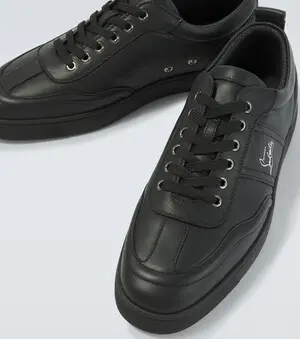 CHRISTIAN LOUBOUTIN Retero Logo Leather Sneakers - Black