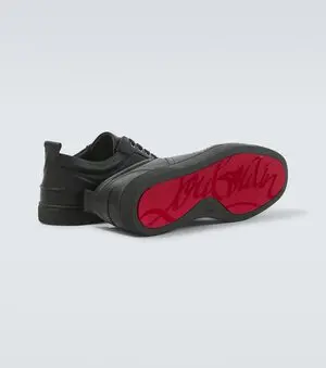 CHRISTIAN LOUBOUTIN Retero Logo Leather Sneakers - Black