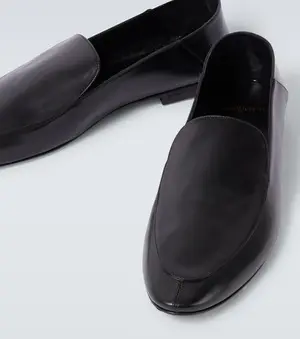 Saint Laurent Alain Leather Slippers