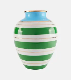 Jonathan Adler Portofino Striped Porcelain Vase - Green