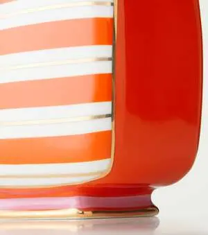 Jonathan Adler Portofino Striped Porcelain Vase - Orange