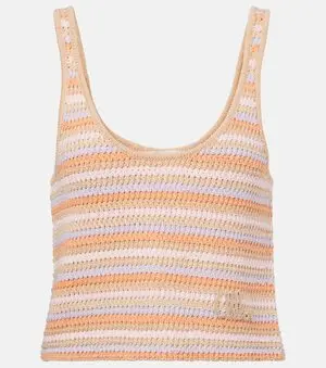 Chloé Knitted Cotton Tank Top - Multicoloured