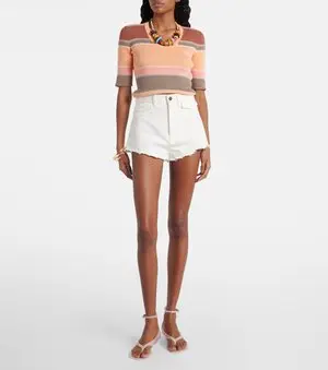 Chloé Striped Ribbed-knit Cotton Top