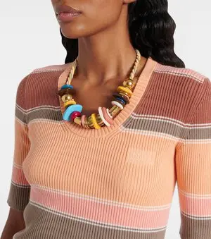 Chloé Striped Ribbed-knit Cotton Top